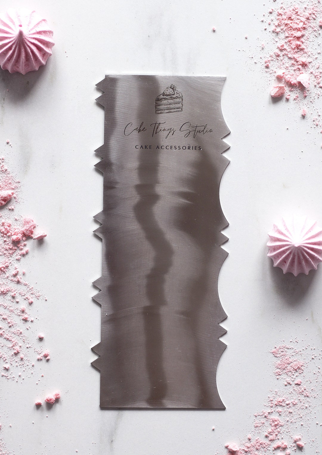 Serrated Metal Cake Scraper, Dual Sided Style, Cake Decorating, Baking ...