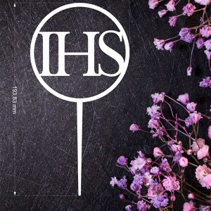 Cake Topper Classic IHS | First Holy Communion | Baptism | IHS Host ...
