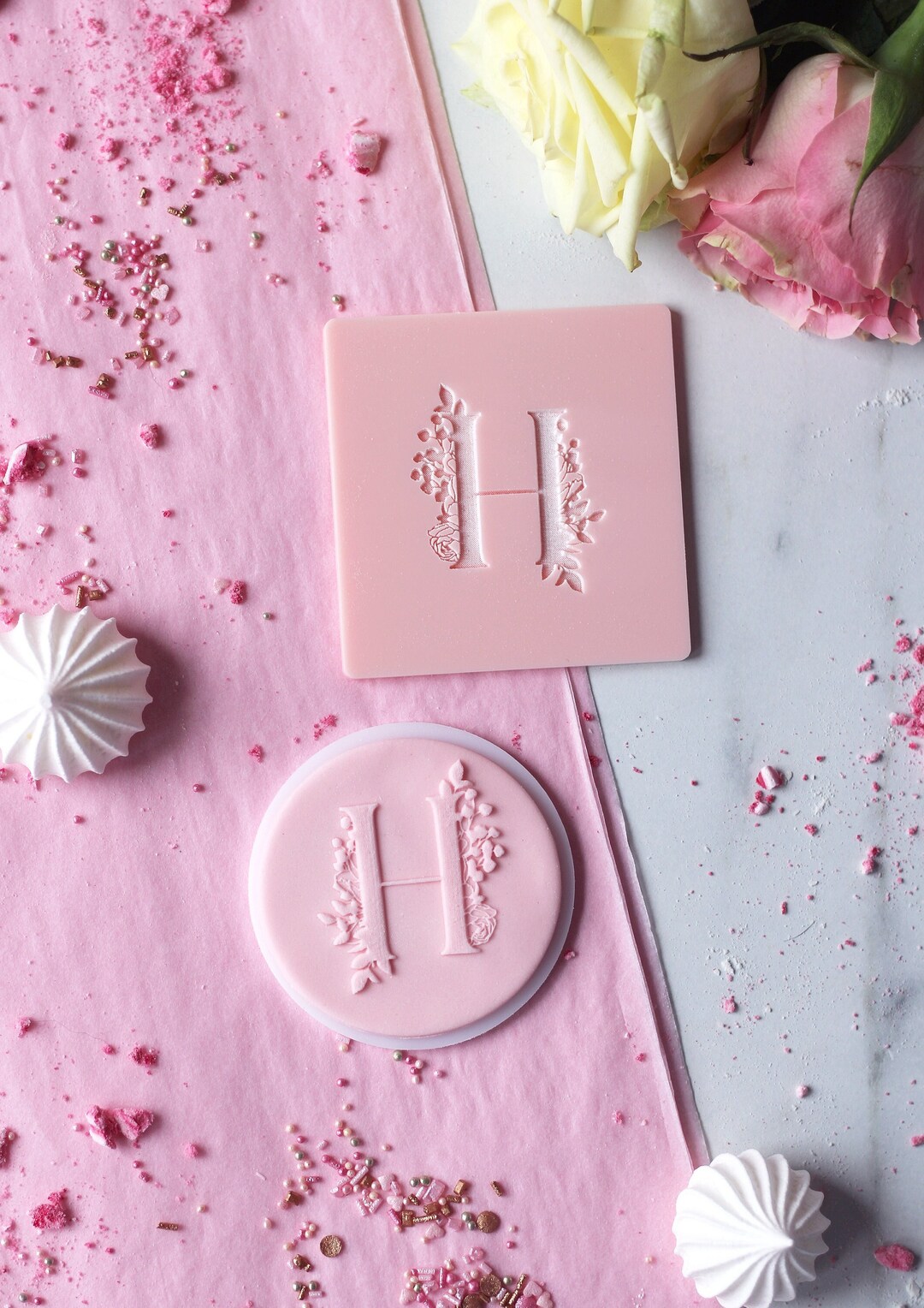 Stylish H Letter Embosser, Cookie Biscuit Stamp, Cake Decorating ...