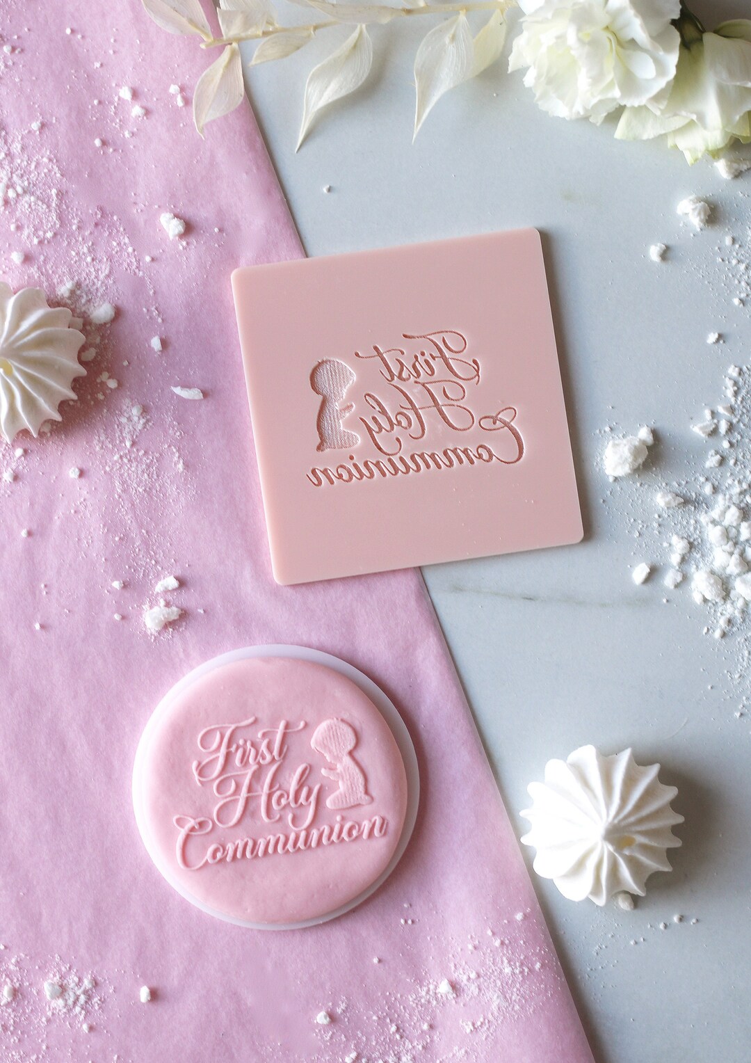 First Holy Communion With Boy Embosser, Cookie Biscuit Stamp, Cake ...