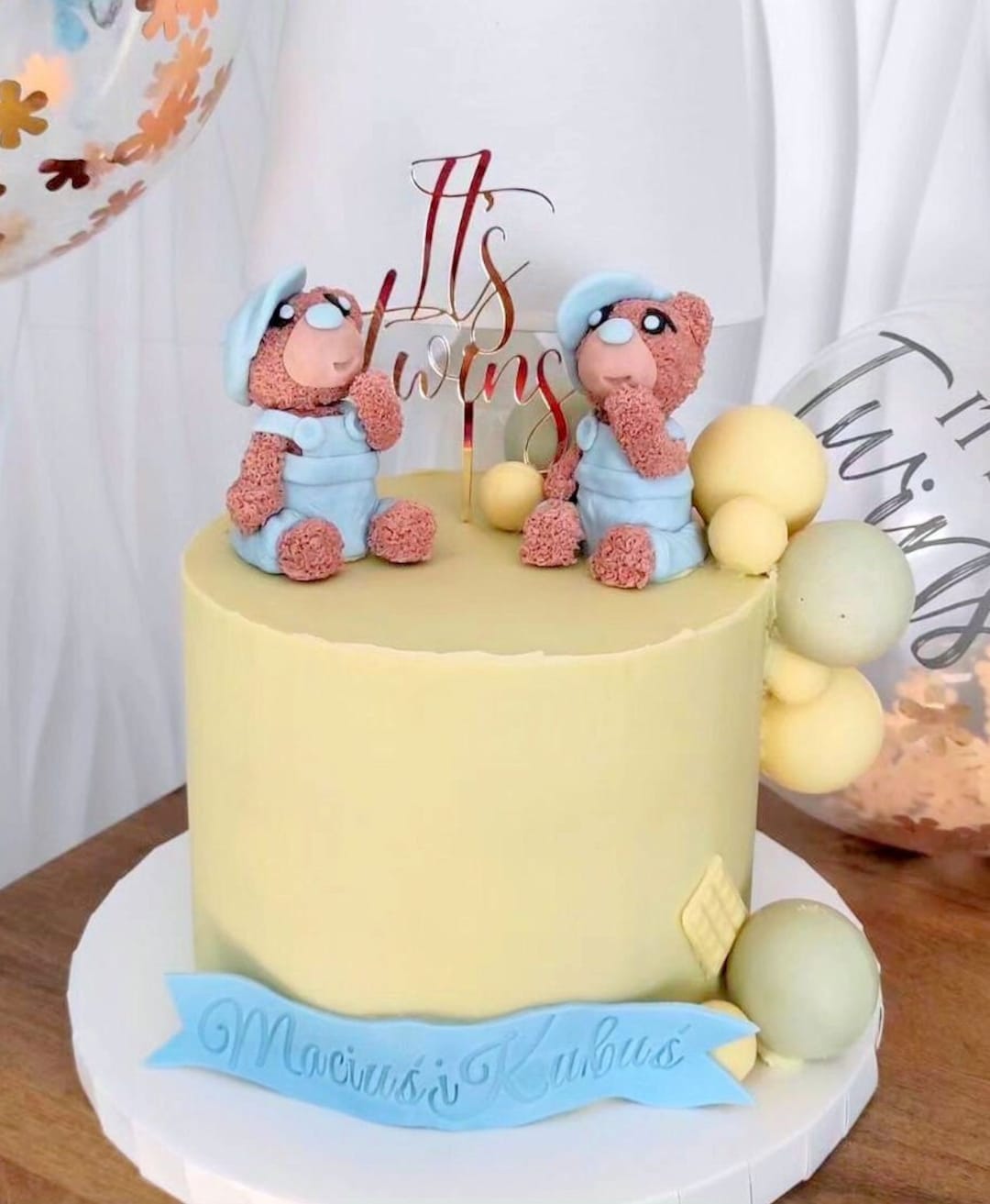 Cake Topper "it's Twins" | Baby Shower Toppers | Cake Topper Twins ...