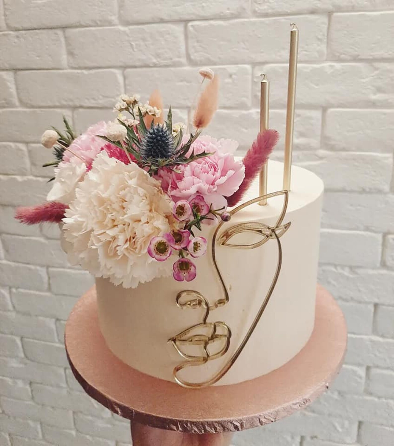 One Line Face Woman Classic Line Art Cake Topper Abstract - Etsy