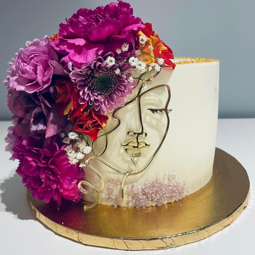 06 Line Art Woman Cake Topper Svg One Line Woman Lady Face - Etsy Australia