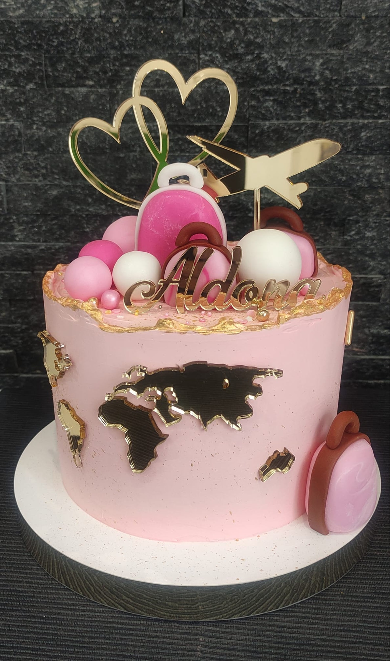 World Map Cake Decor With Airplane World Map Cake Decoration - Etsy