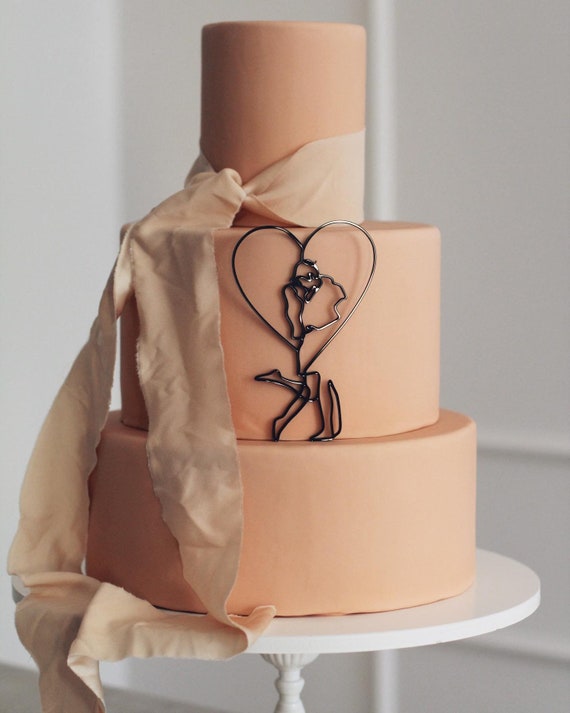 Cake Toppers & Picks Paper & Party Supplies Line Art Cake Topper ...