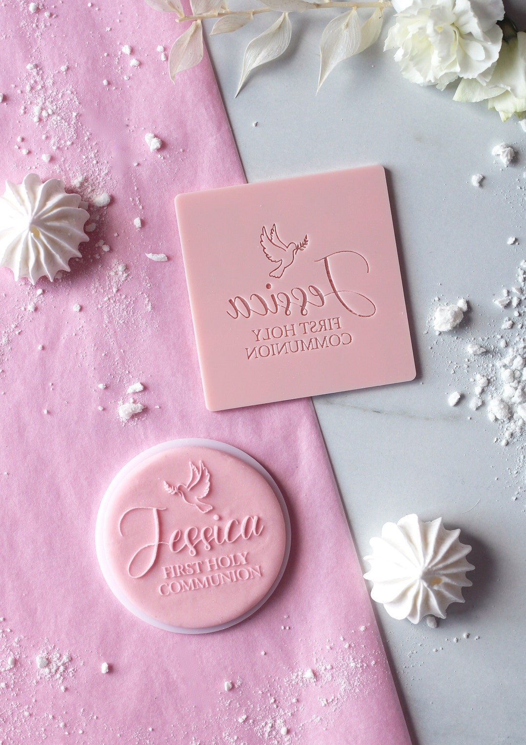 Name + FIRST HOLY COMMUNION Embosser, Cookie Biscuit Stamp, Cake ...