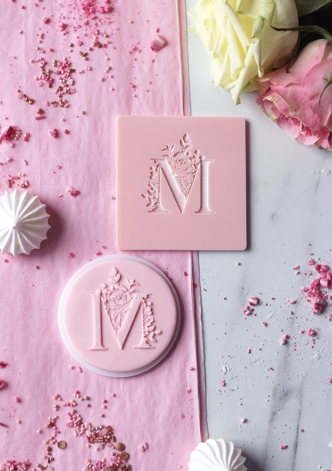 Stylish M Letter Embosser, Cookie Biscuit Stamp, Cake Decorating ...