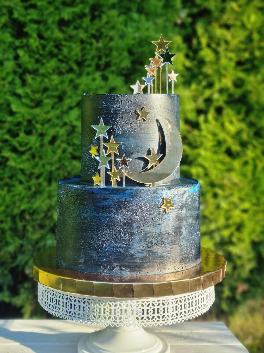 SET of 8 Cake Toppers "the Moon and the Stars" | Birthday Cake Toppers ...