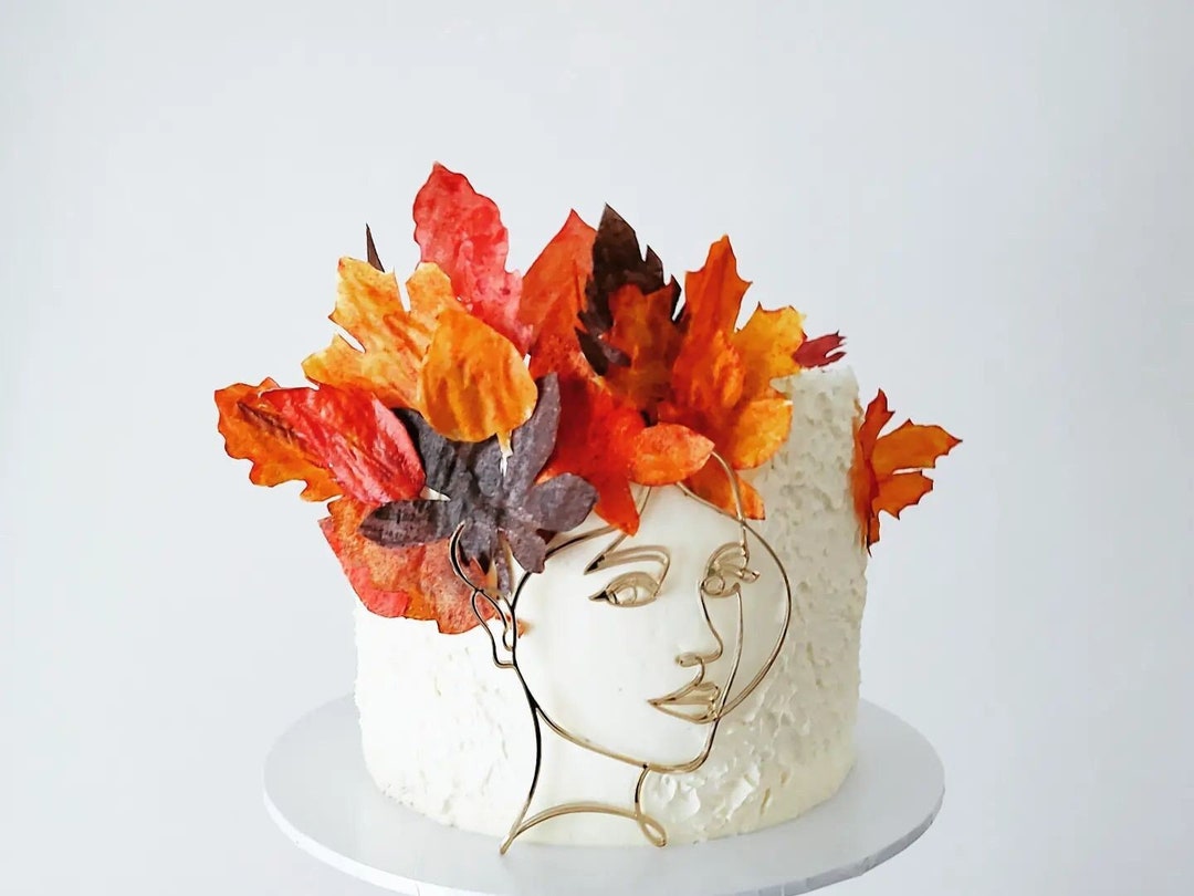 One Line Smile Face Woman Topper | Line Art Cake Topper | Abstract Face ...