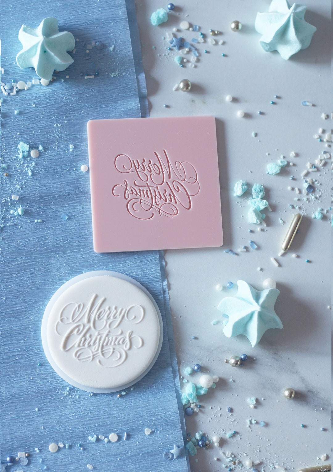 Elegante Aufschrift merry christmas embosser, Keks Keks stempel, Torten Dekoration, Fondant I ...