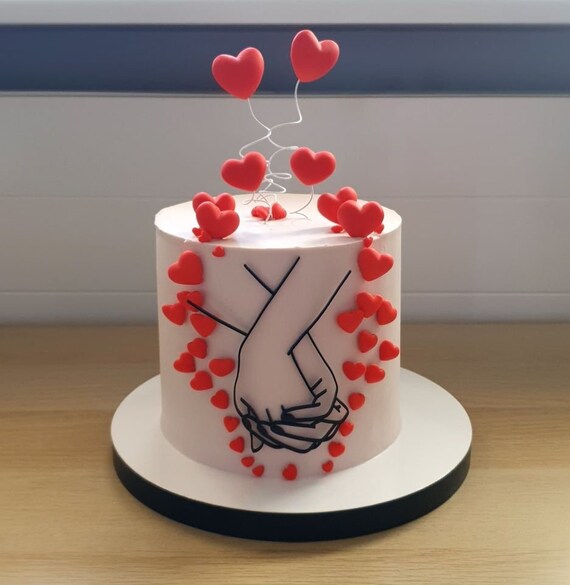 Clasped Hands Topper Line Art Cake Topper Abstract Cake - Etsy