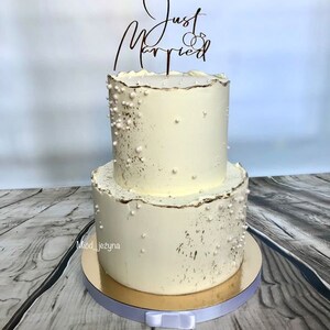 Cake Topper "just Married + Wedding Rings" Artistic Version | Artistic ...