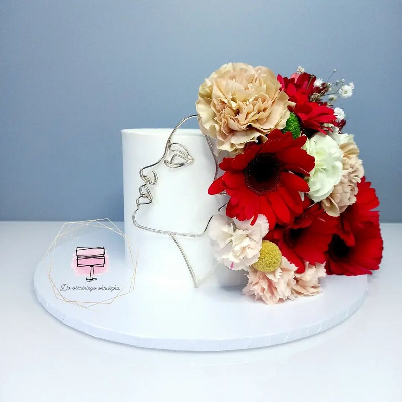 One Line Profile of a Woman Line Art Cake Topper Abstract - Etsy