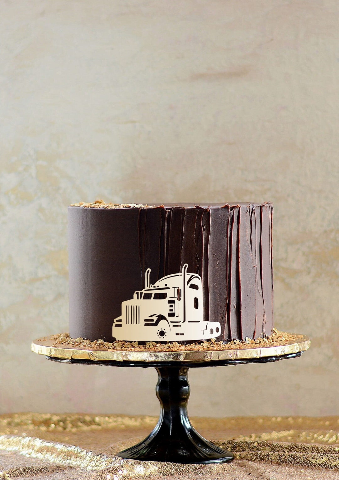 Cake Side Decor "truck" | Truck on Cake | Birthday Cake Side Decor for ...