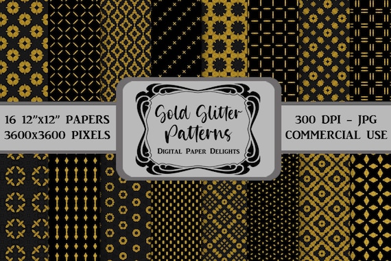 Gold Glitter Pattern Digital Paper Printable Paper | Etsy