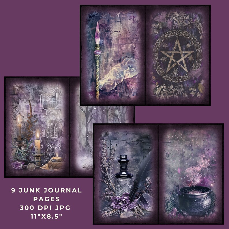 Witch Junk Journal Page, Crystal Junk Journal, Junk Journal Kit ...