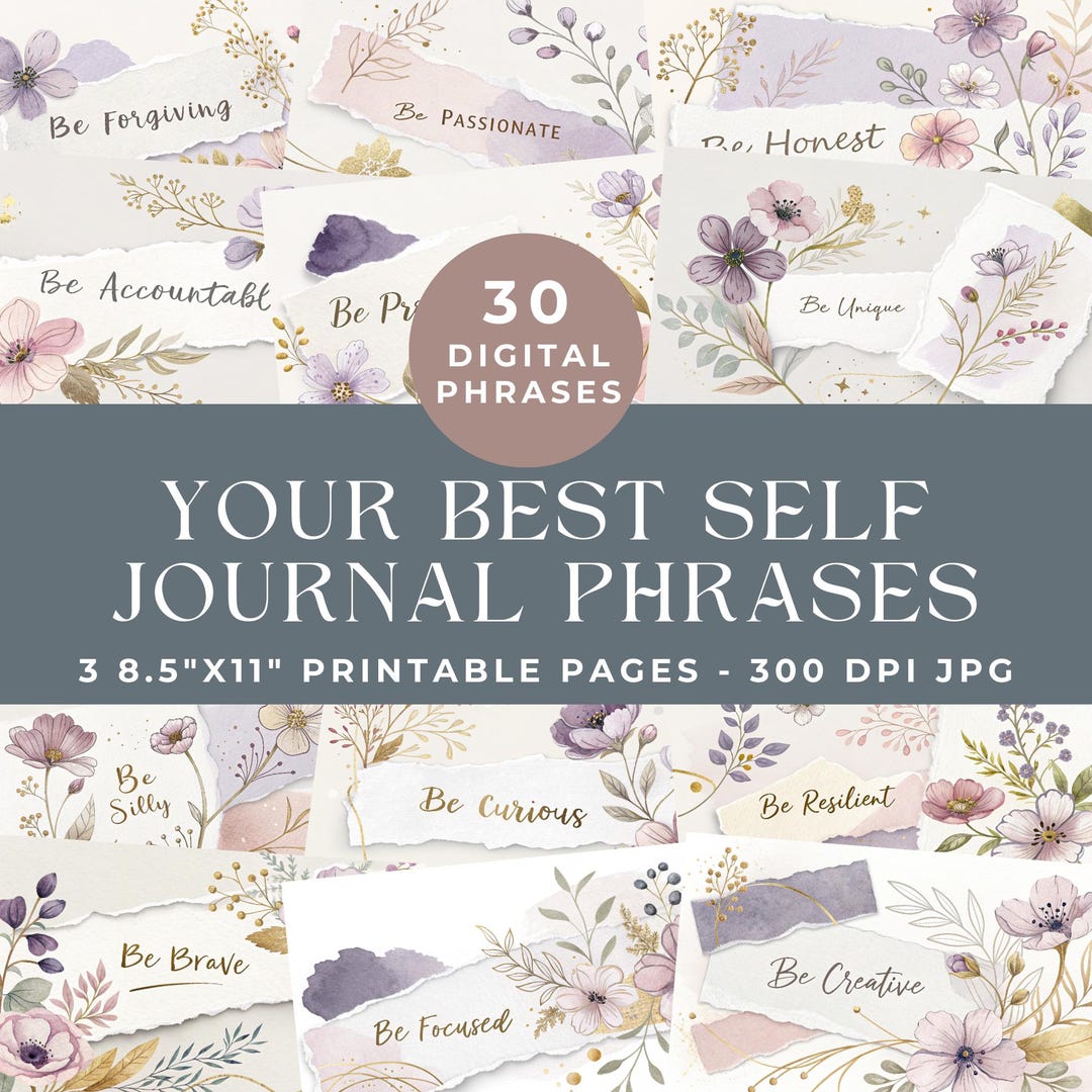 Junk Journal Affirmation, Positive Junk Journal Words, Inspiring Words ...