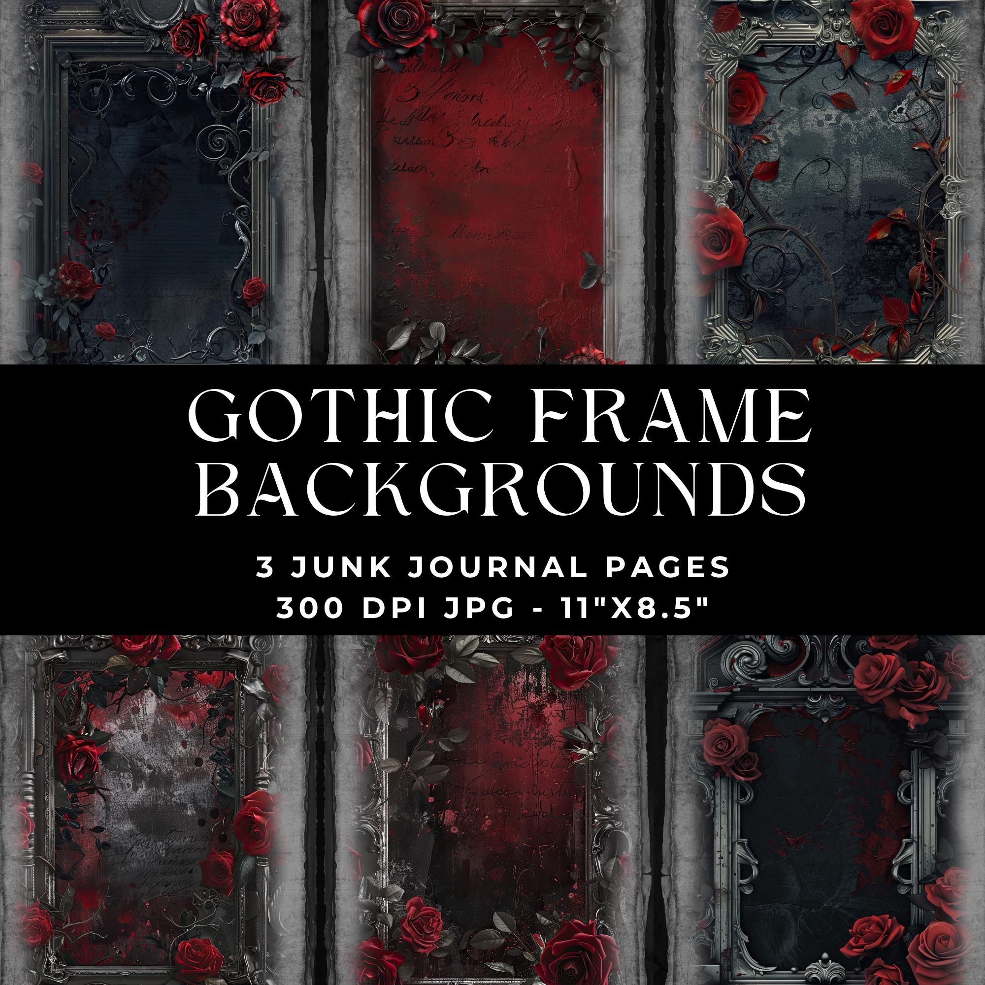 Gothic Frames Junk Journal Page, Printable Journal, Halloween Digital ...
