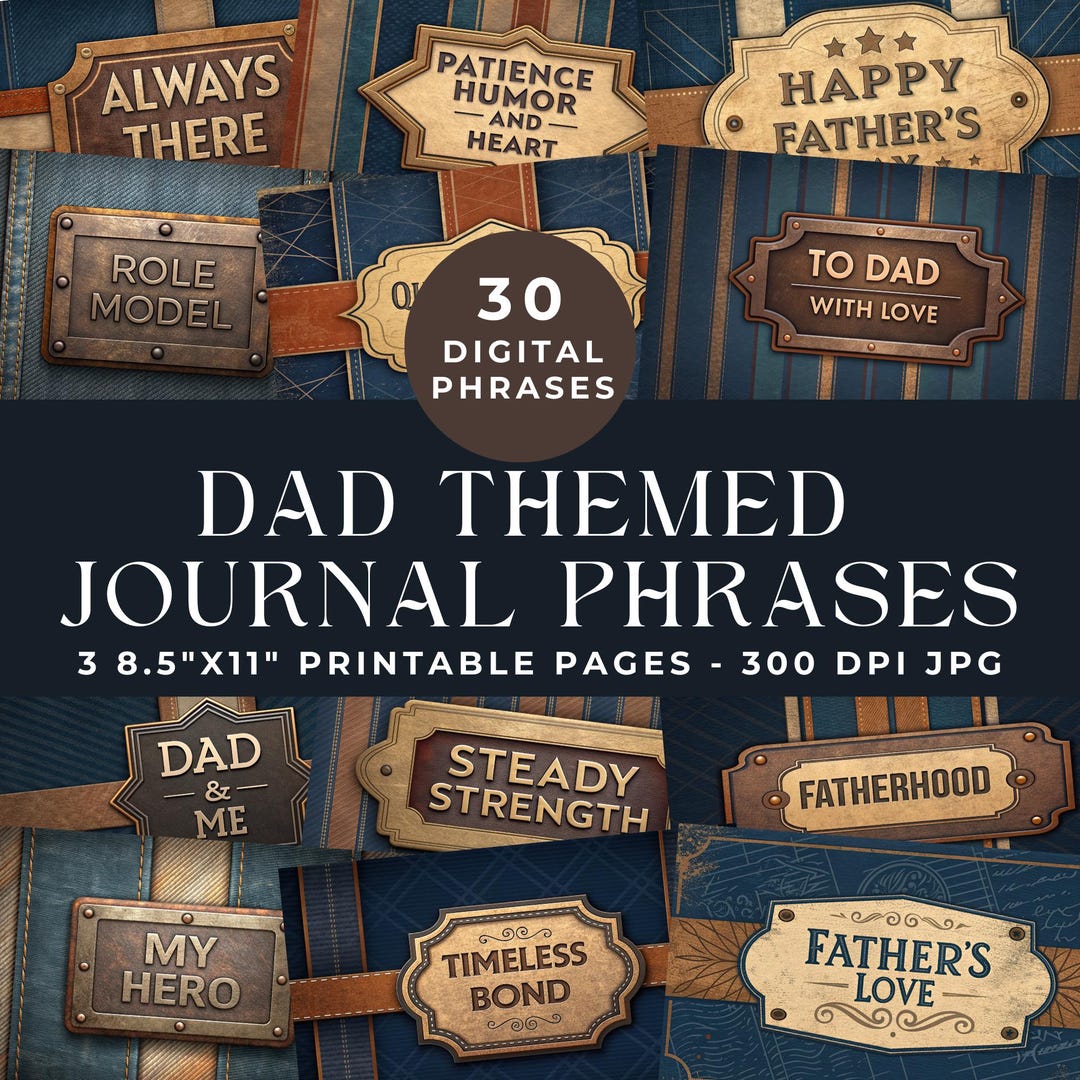 Dad Journal Phrases, Father's Day Junk Journal Words, Masculine Words ...
