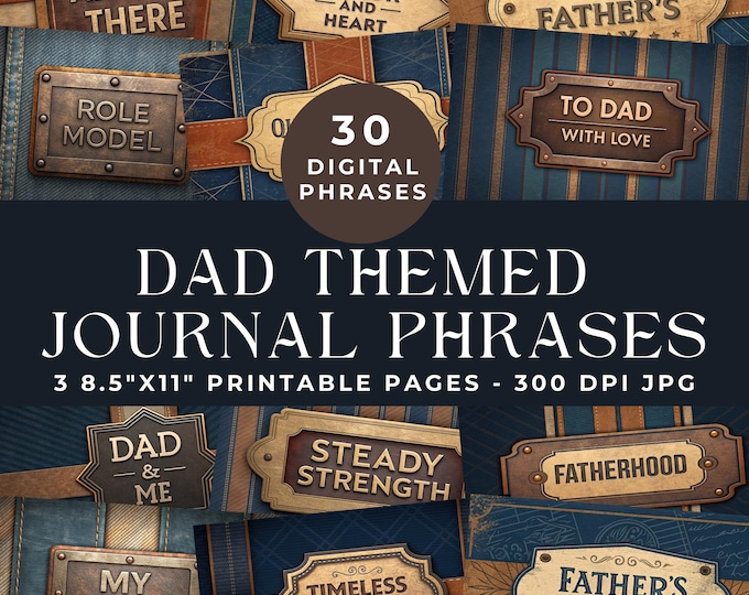 Dad Journal Phrases, Father's Day Junk Journal Words, Masculine Words ...