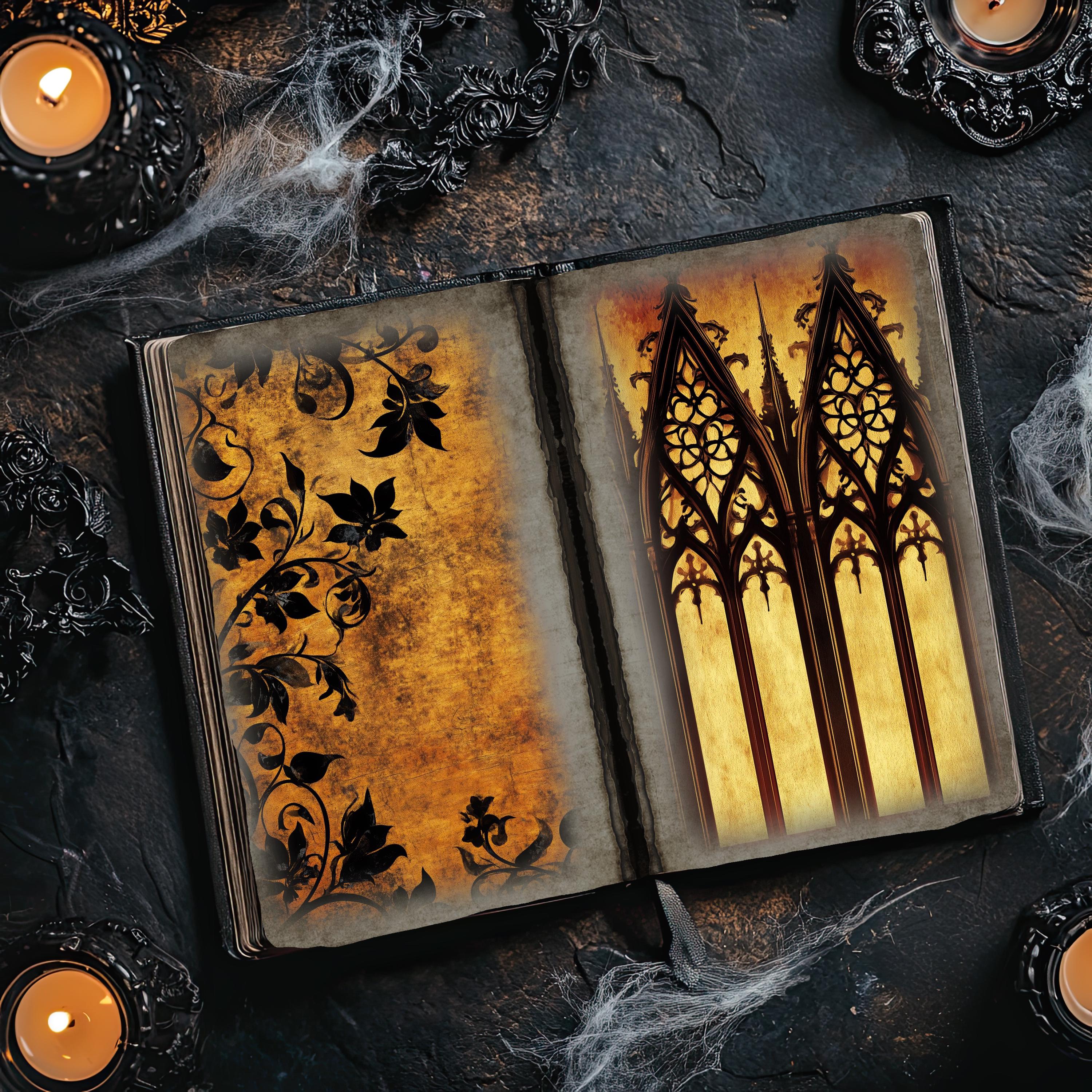 Gothic Junk Journal Page, Halloween Background, Printable Journal, Goth ...