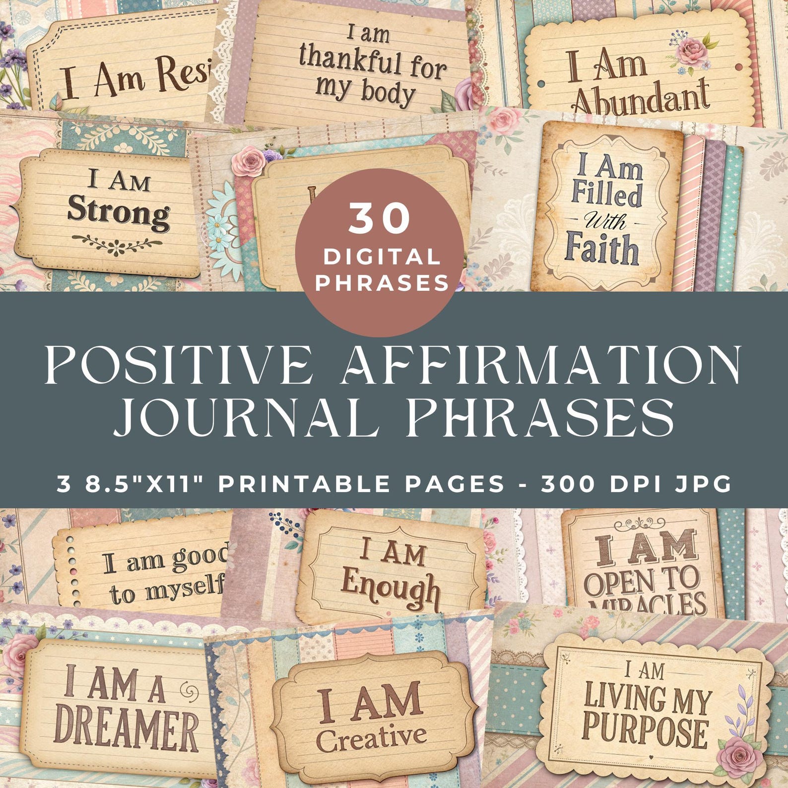 Junk Journal Affirmation, Positive Junk Journal Words, Inspiring Words ...