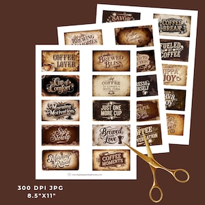 Coffee Junk Journal Words, Words and Phrases Printable, Vintage ...
