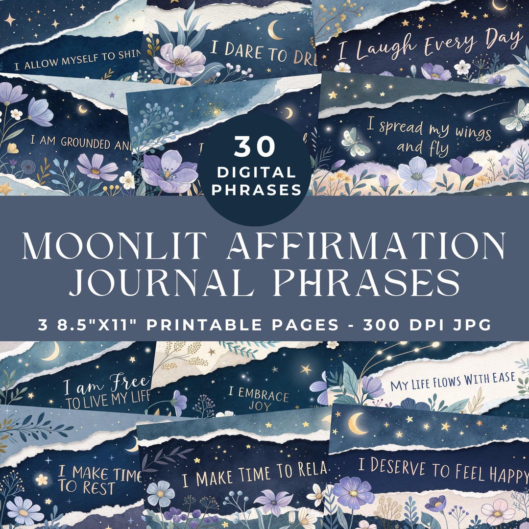 Junk Journal Affirmation, Positive Junk Journal Words, Inspiring Words ...