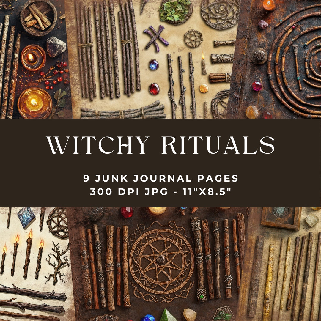 Witchy Junk Journal Page, Junk Journal Kit, Printable Journal, Book of ...