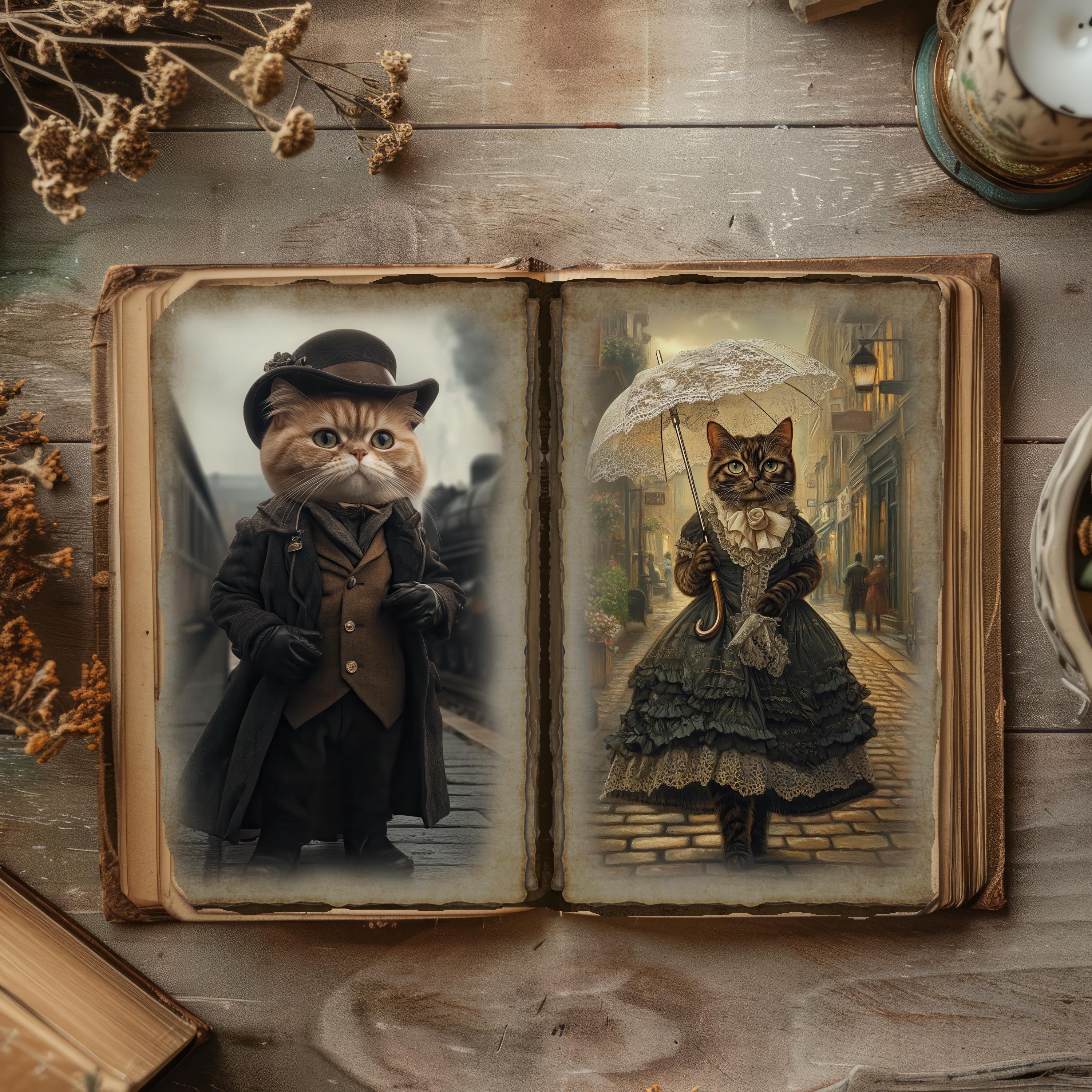 Cats in Clothes Junk Journal Printable, Junk Journal Pages, Junk ...