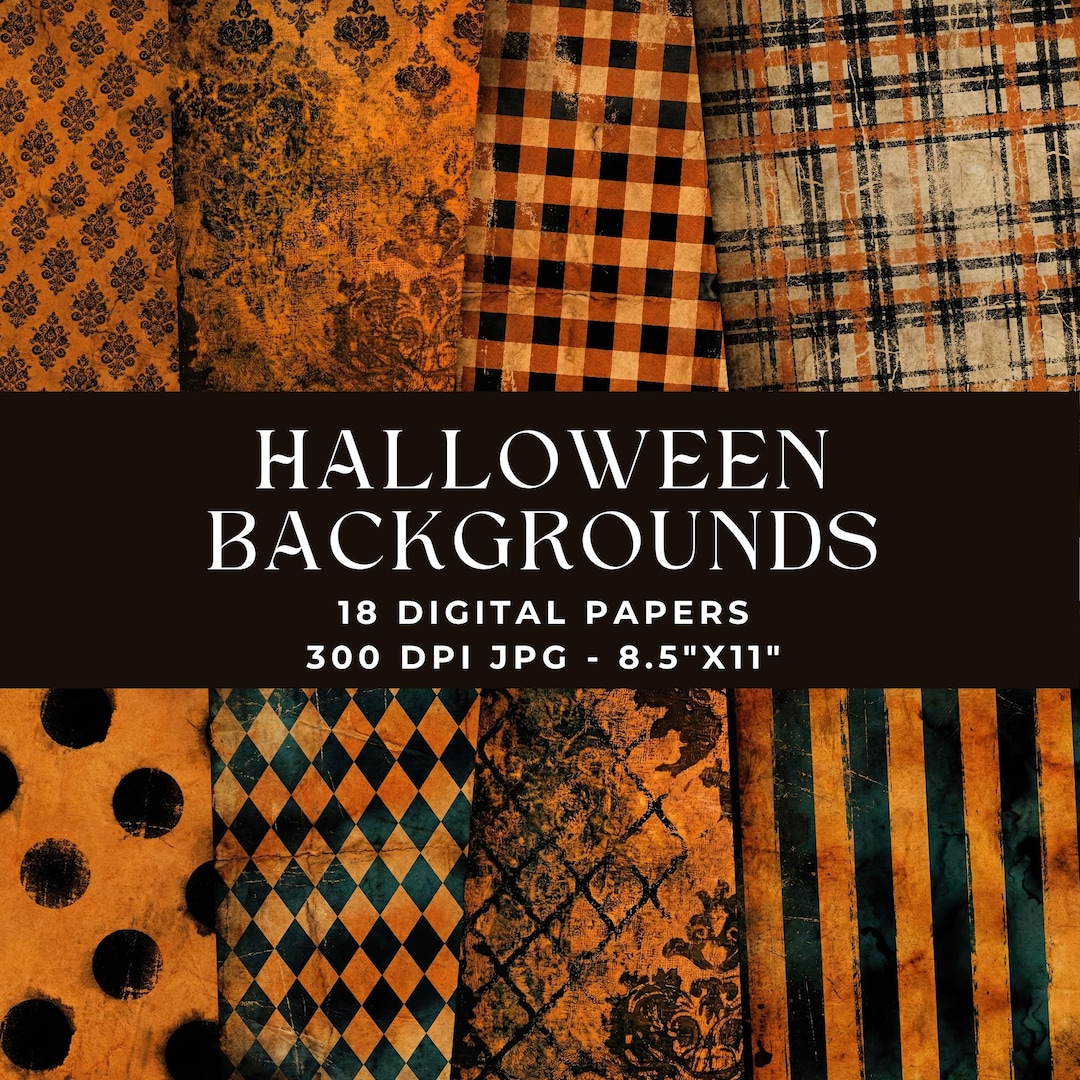 Halloween Backgrounds Digital Paper: 8.5x11 Grungy Orange and Black ...
