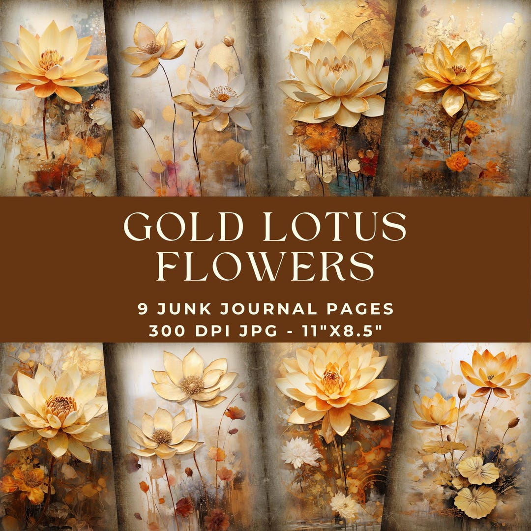 Lotus Junk Journal Page, Junk Journal Kit, Printable Journal, Digital ...