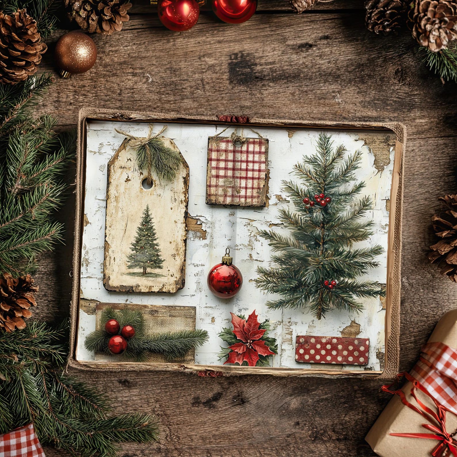 Farmhouse Christmas Printable Mega Bundle: Rustic Ephemera (junk ...