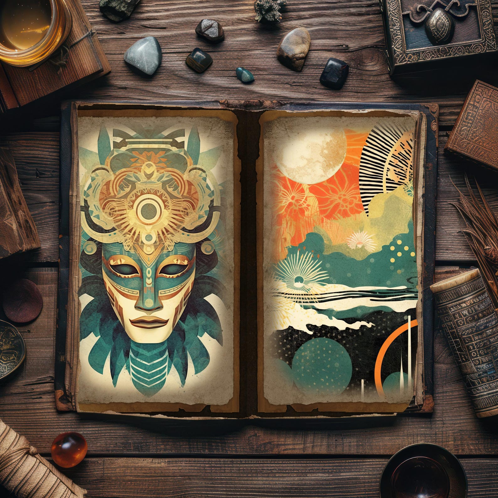 Sacred Shaman Junk Journal Page, Printable Journal, Digital Paper, Junk ...