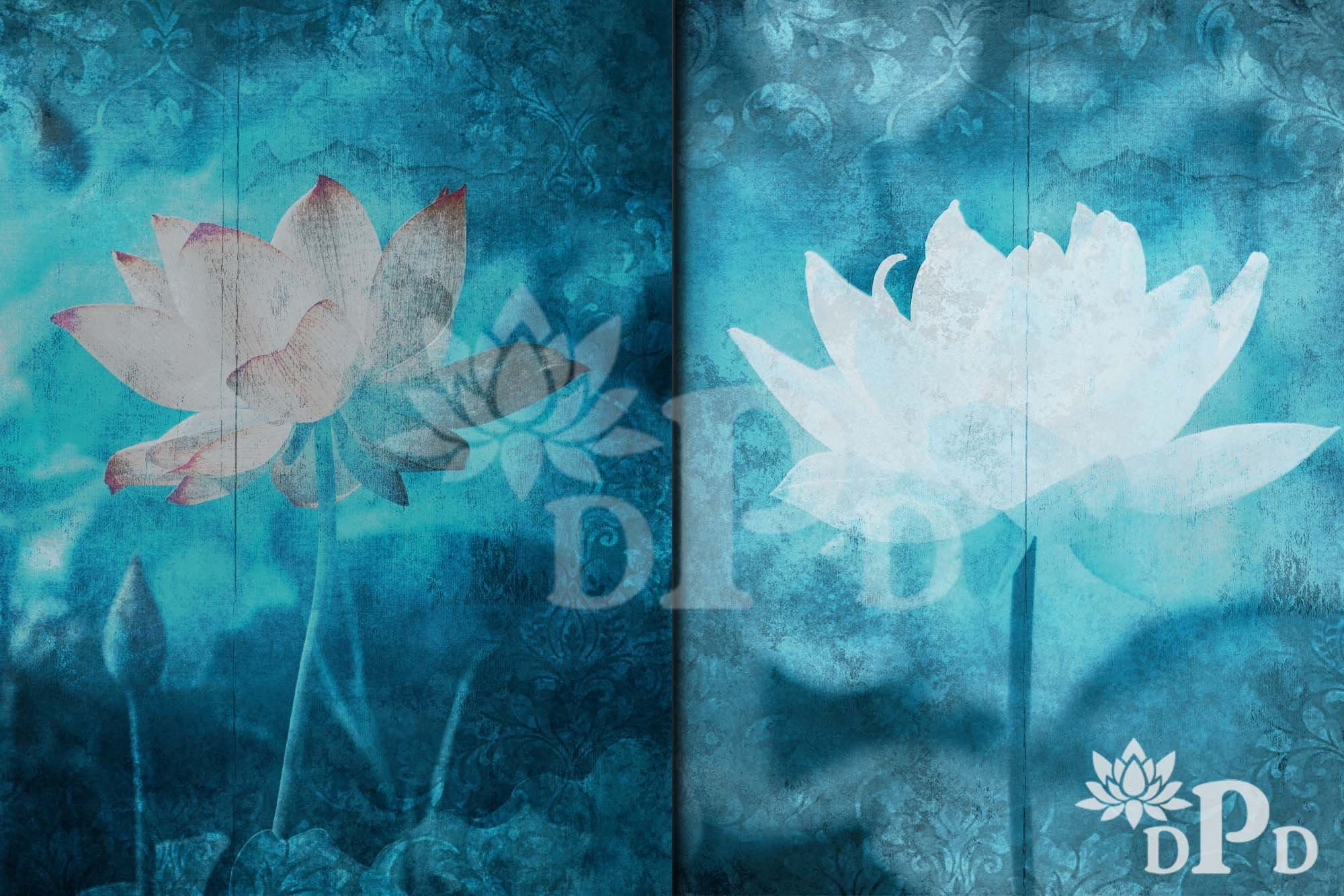 Magical Lotus Flowers Digital Paper, Printable Paper, Scrapbooking ...