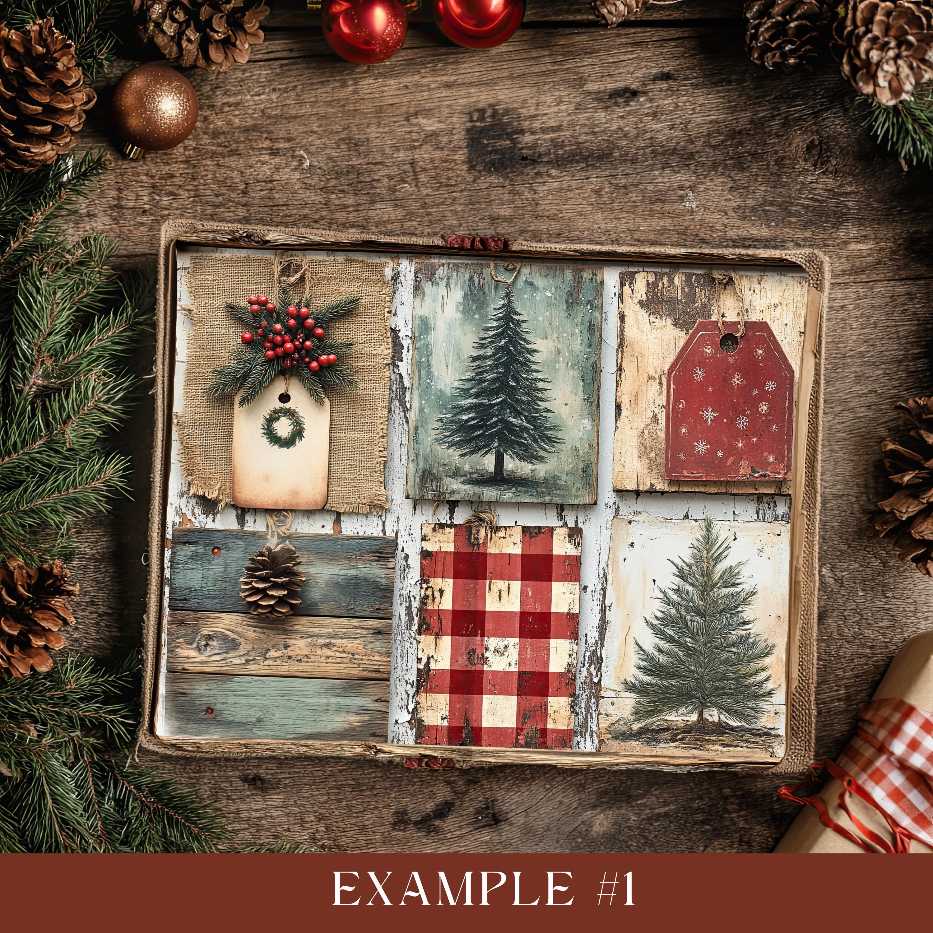 Farmhouse Christmas Junk Journal Page, Printable Journal, Digital Paper ...