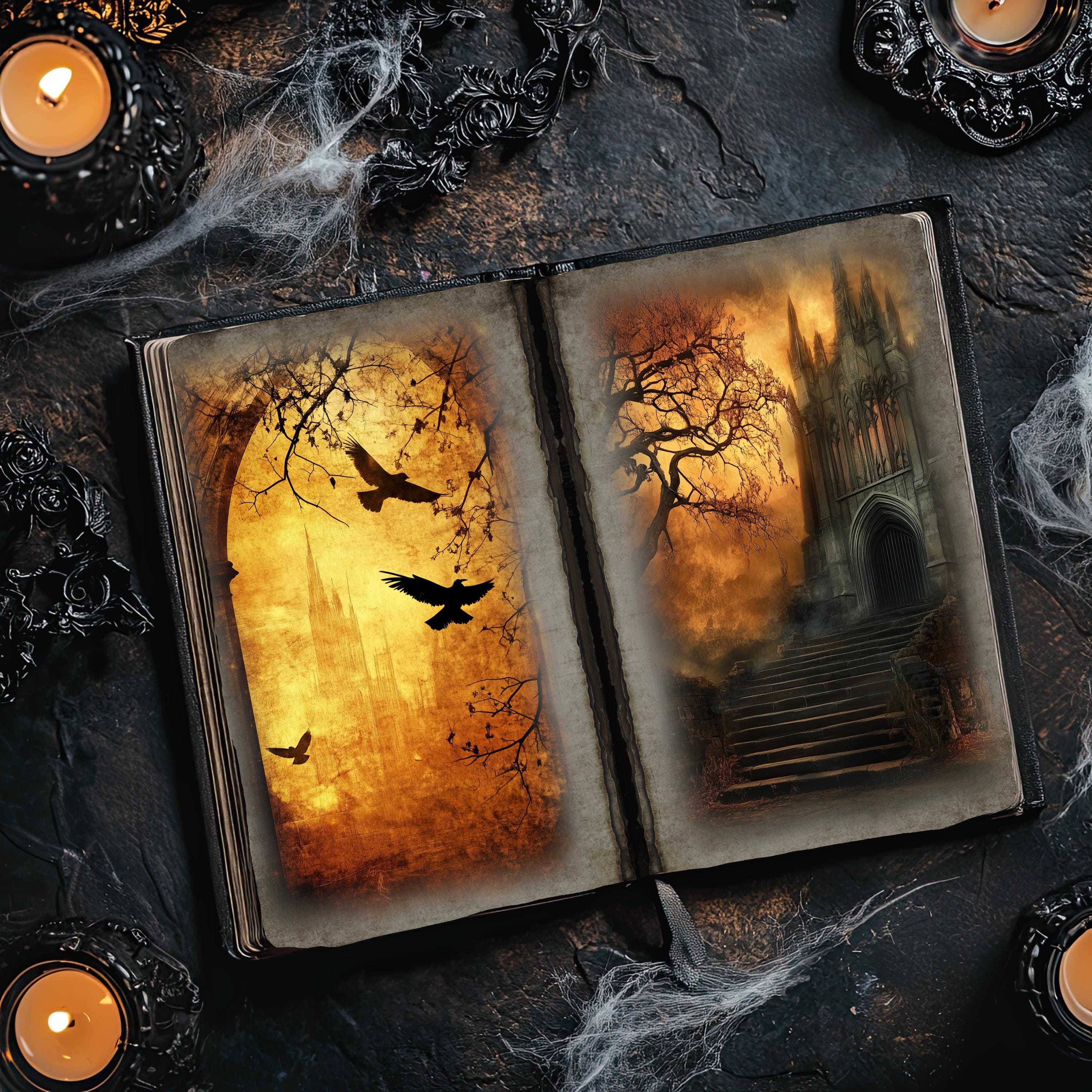 Gothic Junk Journal Page, Halloween Background, Printable Journal, Goth ...