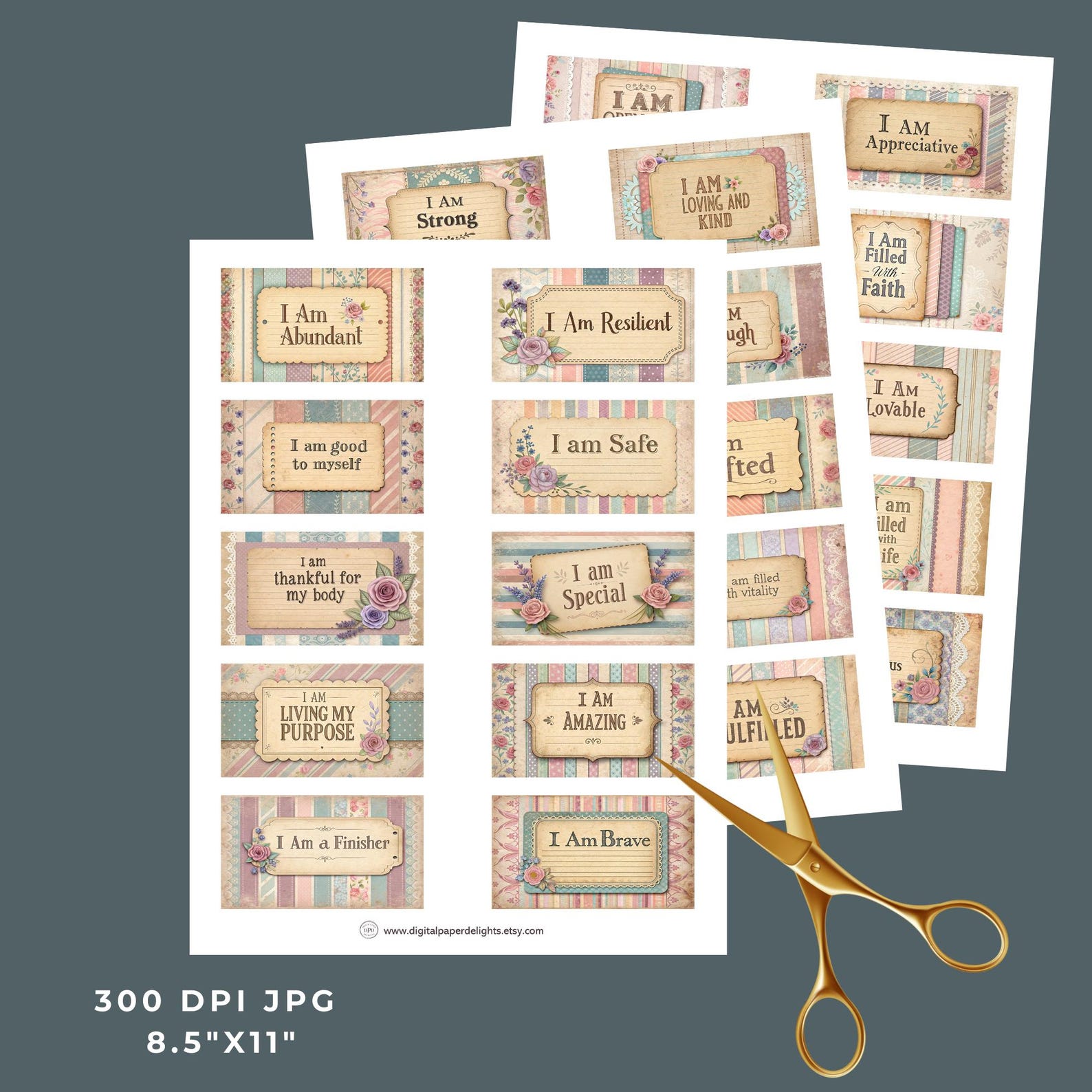 Junk Journal Affirmation, Positive Junk Journal Words, Inspiring Words ...