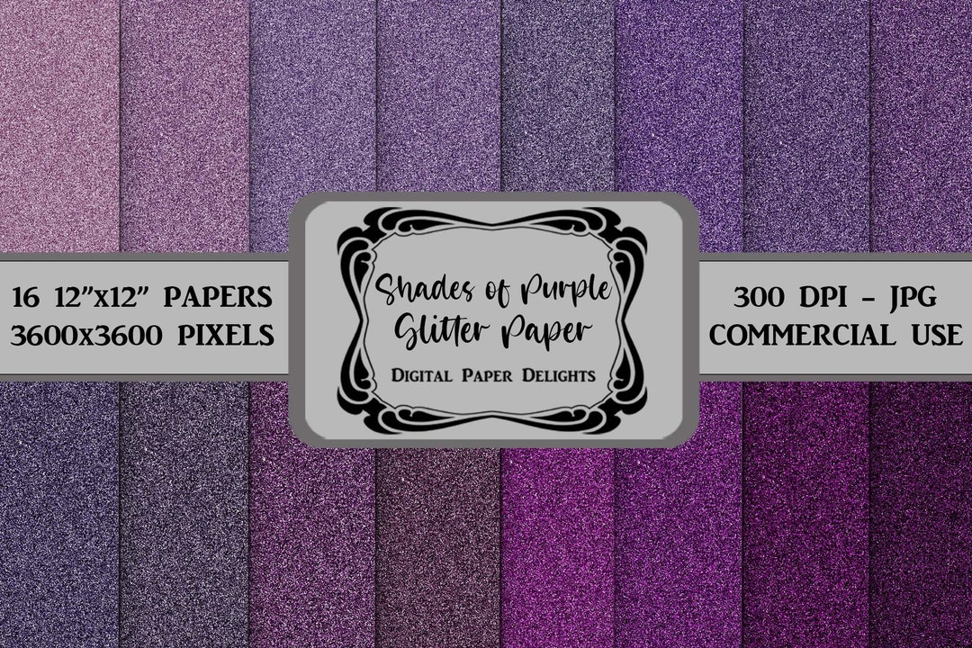 Purple Glitter Digital Paper Printable Paper Scrapbooking - Etsy
