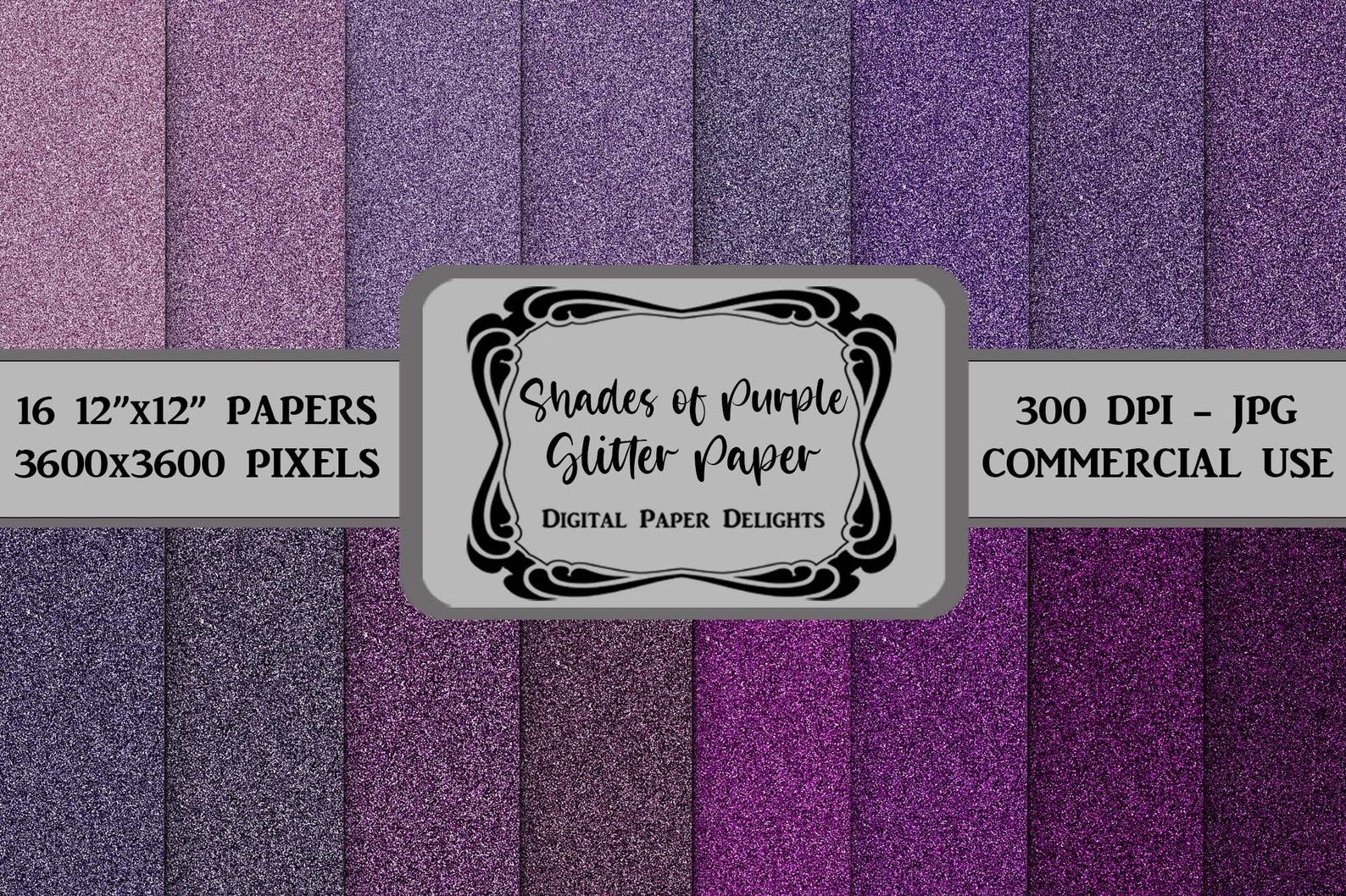 Purple Glitter Digital Paper Printable Paper Scrapbooking - Etsy