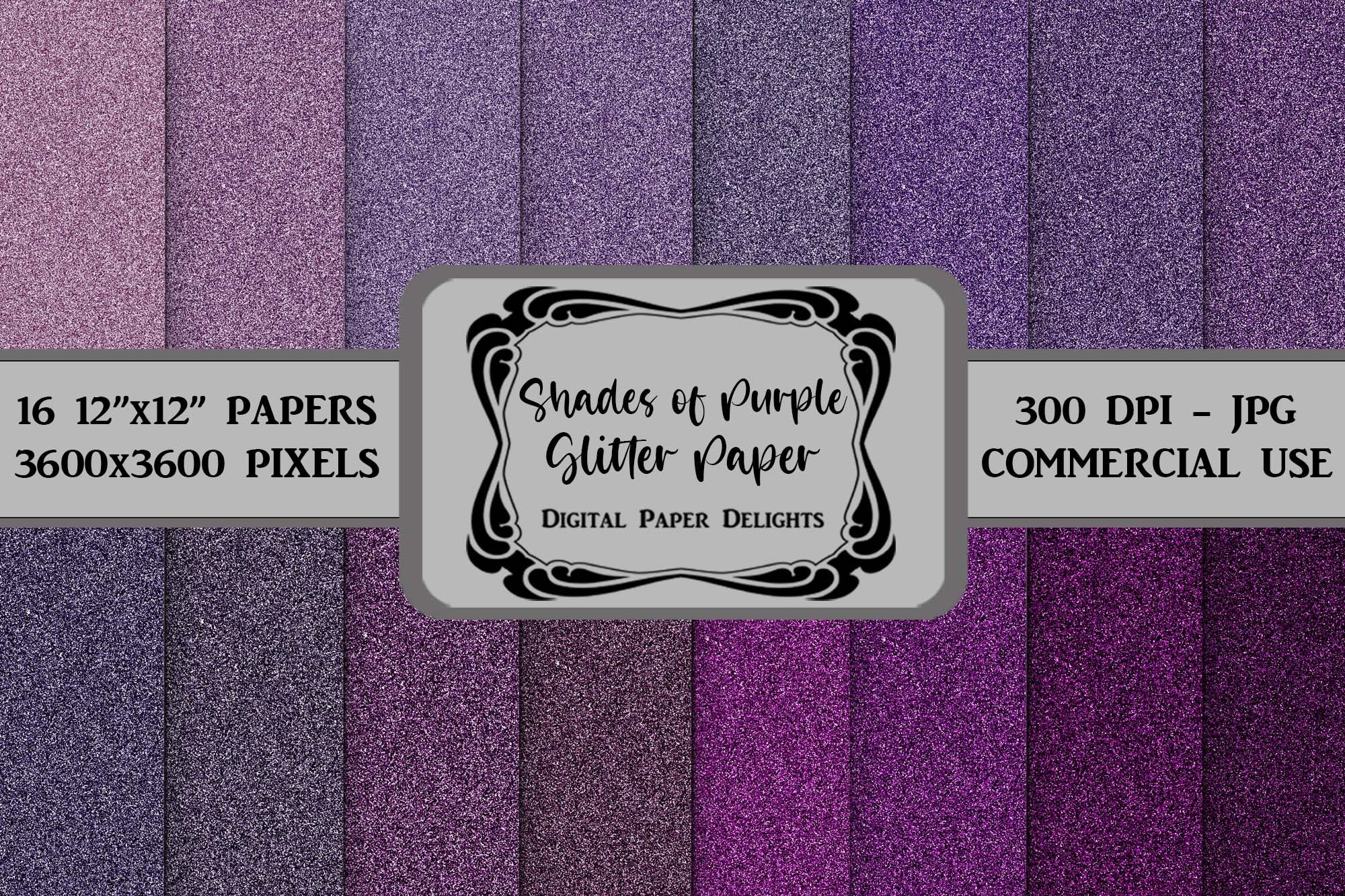 Purple Glitter Digital Paper Printable Paper Scrapbooking - Etsy