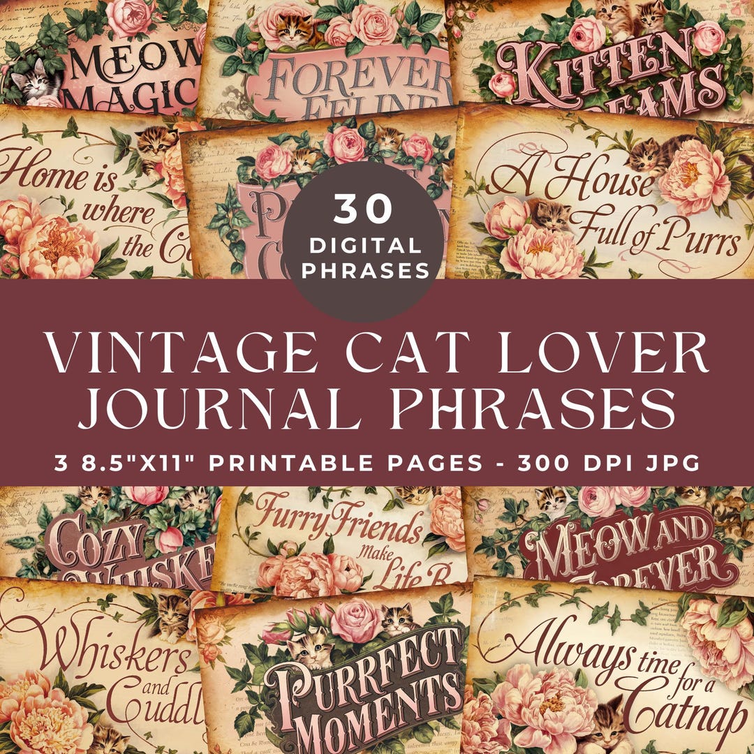 Cat Journaling Words, Cat Lover Words and Phrases, Junk Journal Words ...