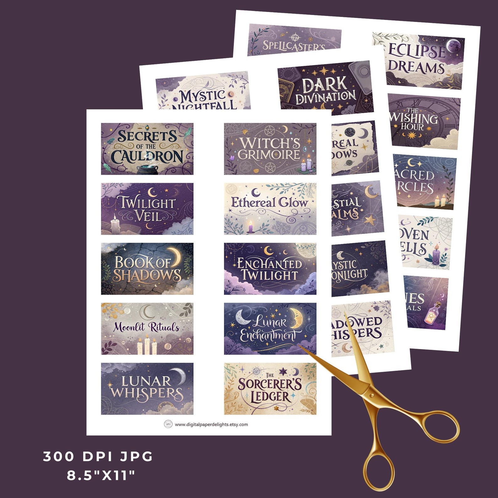 Witch Words and Phrases, Junk Journal Words, Witchy Celestial Phrases ...