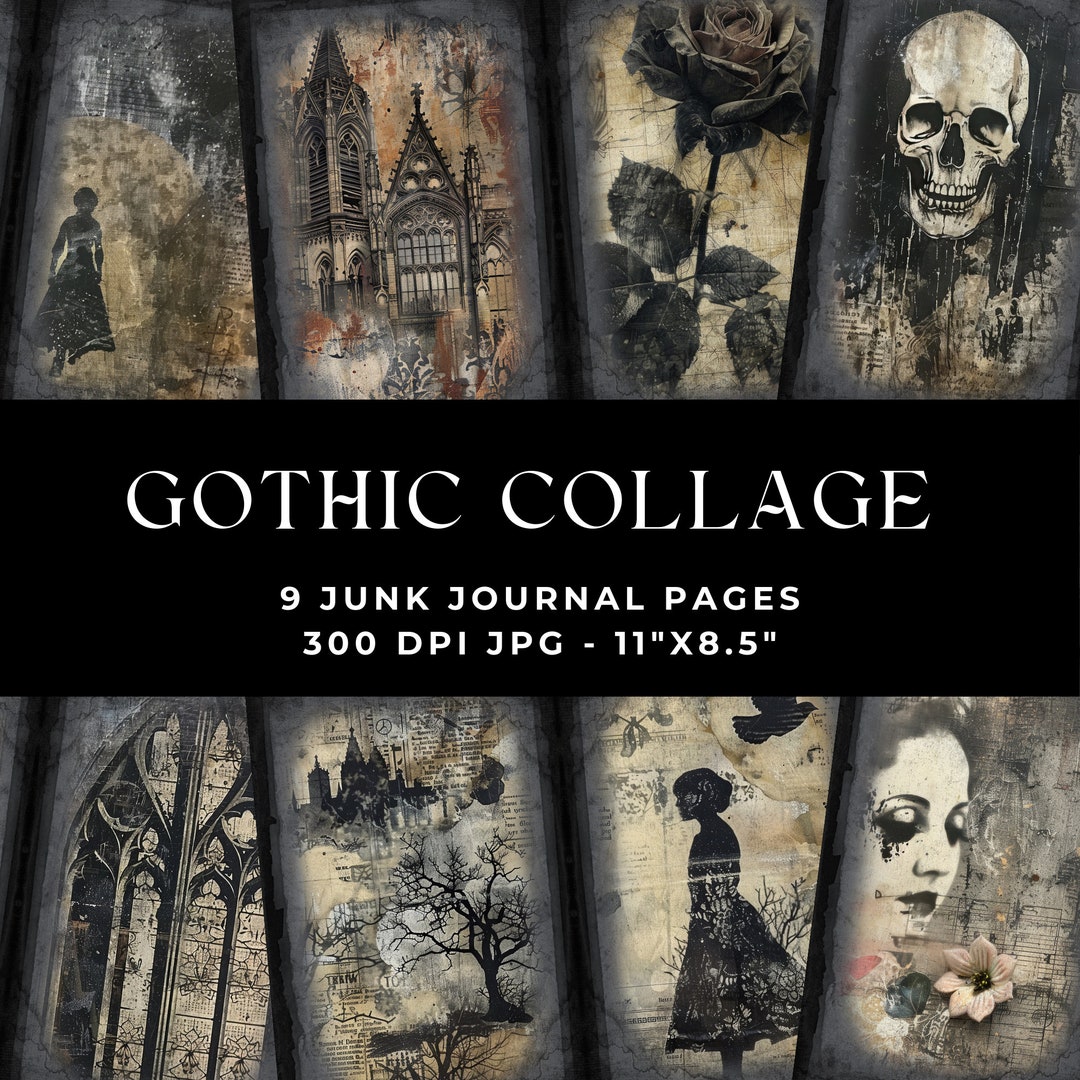 Gothic Junk Journal Pages, Gothic Collage Paper, Junk Journal Kit ...