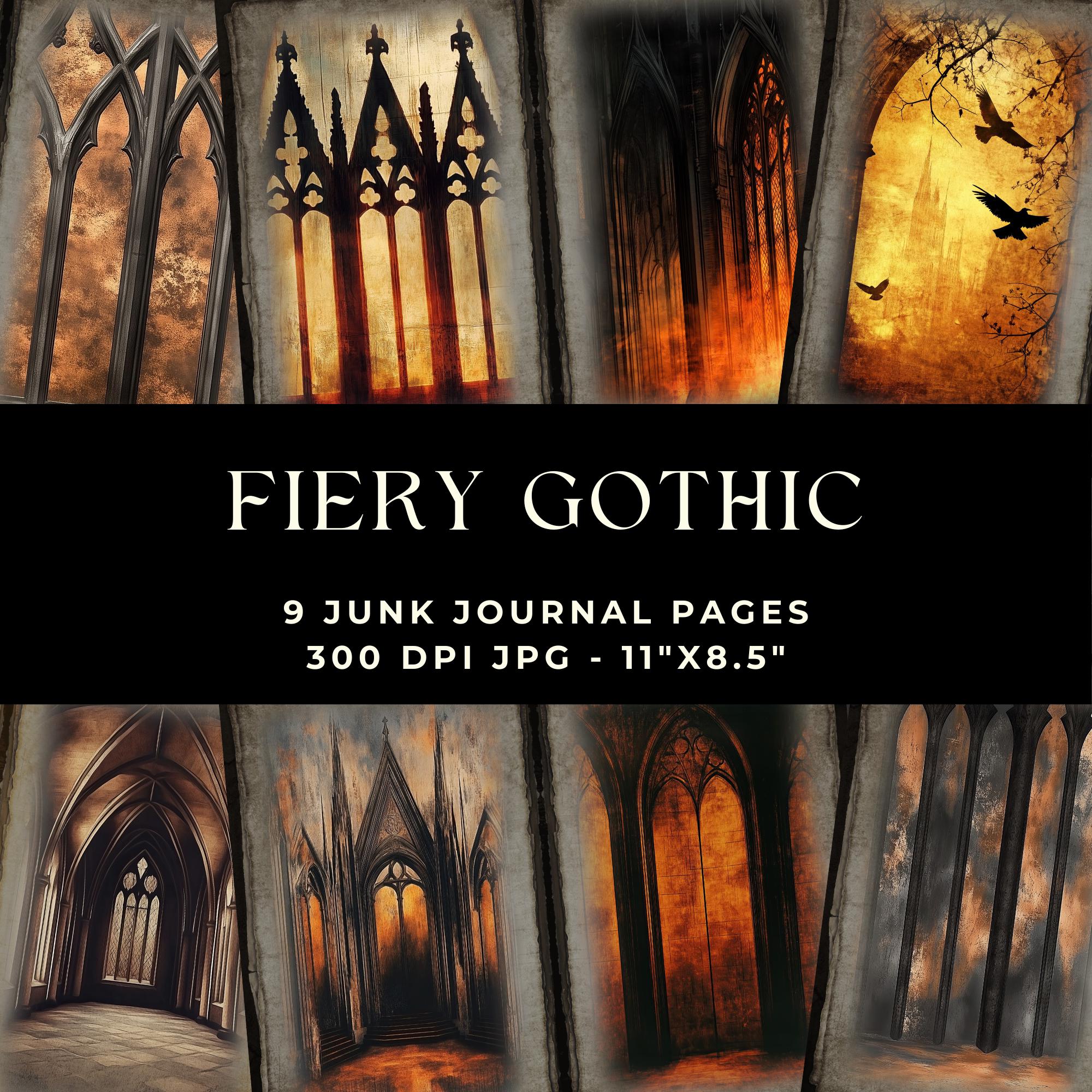 Gothic Junk Journal Page, Halloween Background, Printable Journal, Goth ...