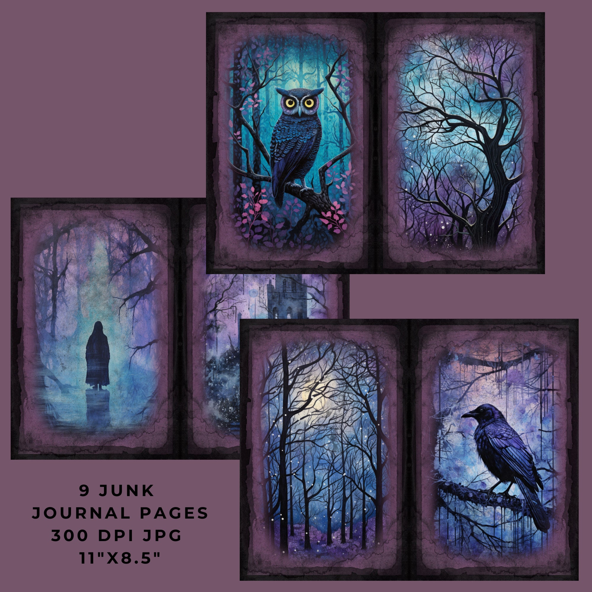 Dark Forest Junk Journal Pages, Enchanting Journal, Junk Journal Kit ...