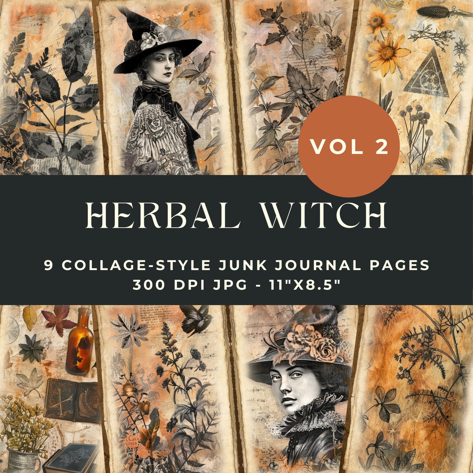 Herbal Witch Junk Journal, Book of Shadows, Digital Witch Ephemera ...