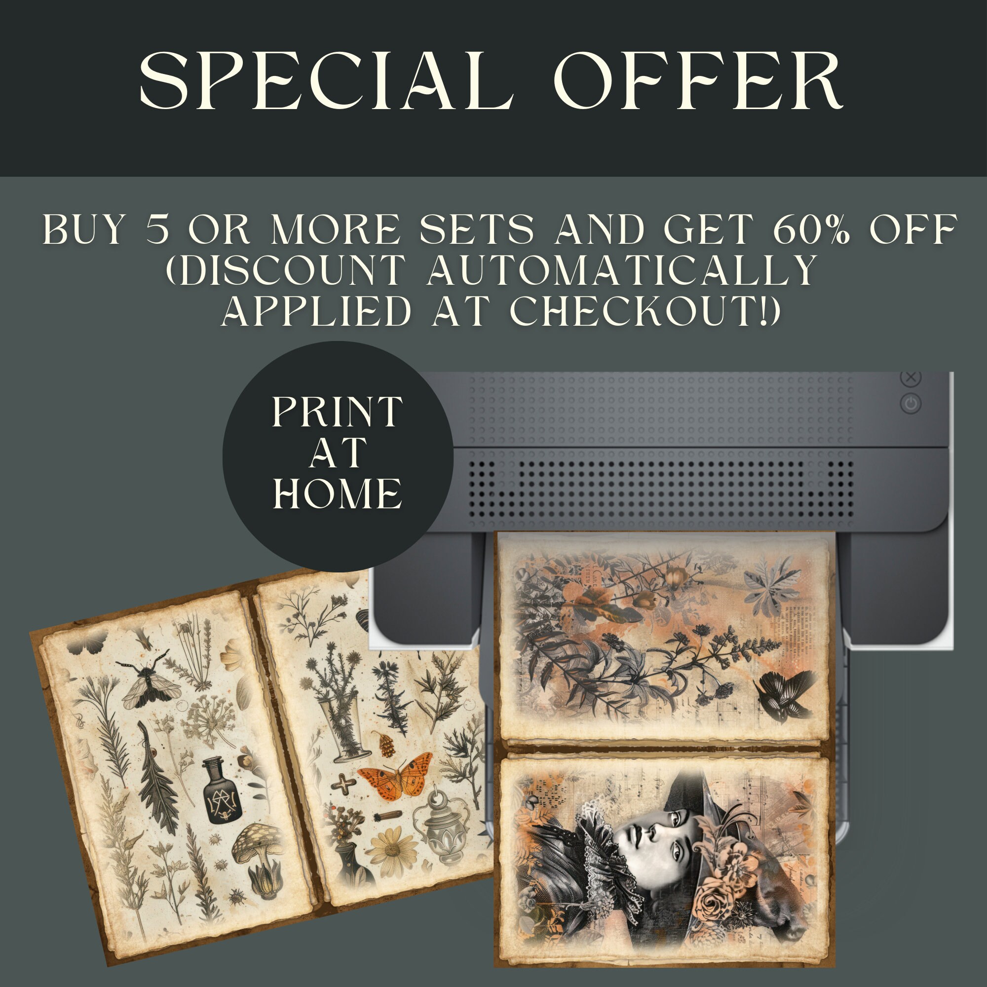 Herbal Witch Junk Journal, Book of Shadows, Digital Witch Ephemera ...