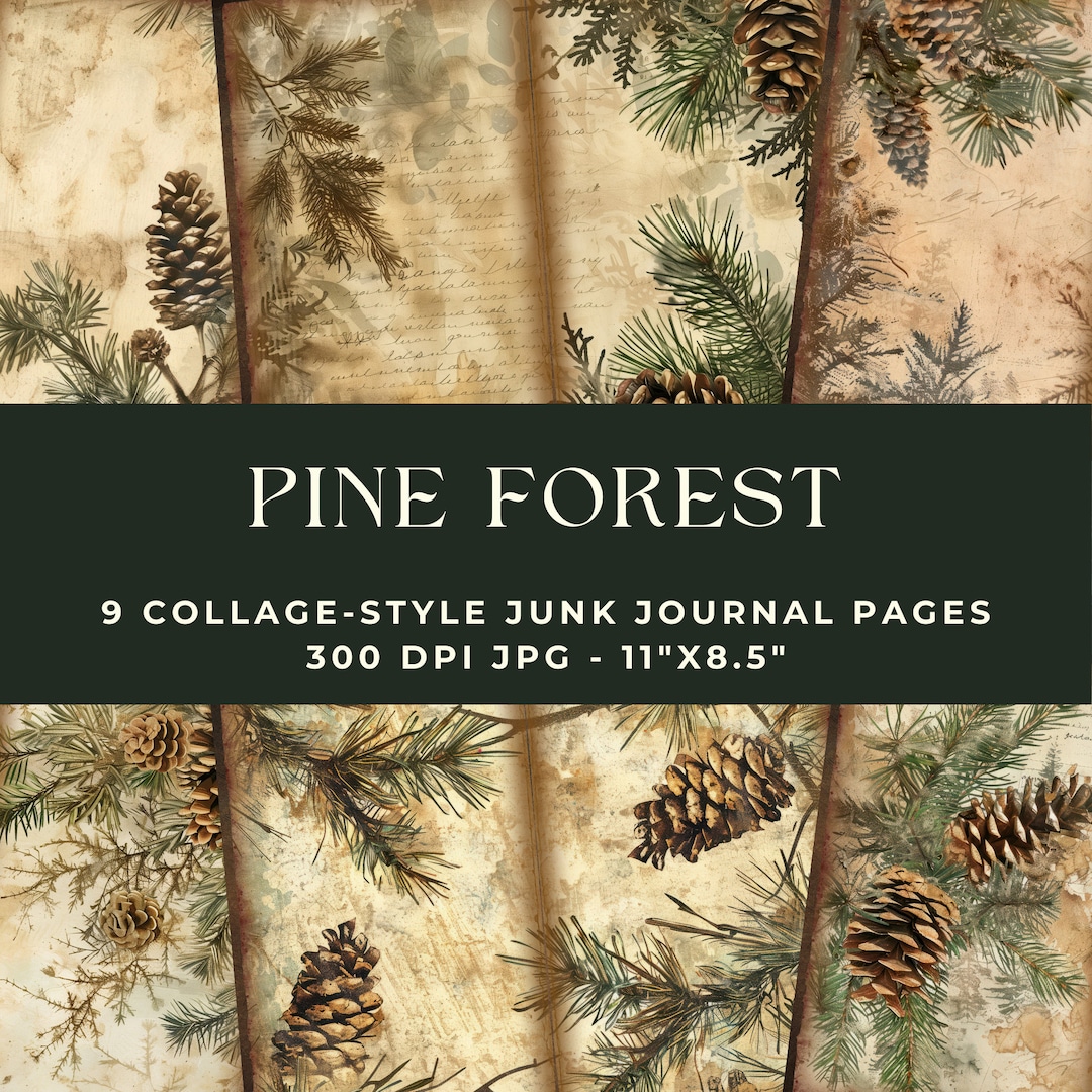 Pine Forest Junk Journal, Junk Journal Page, Junk Journal Kit ...