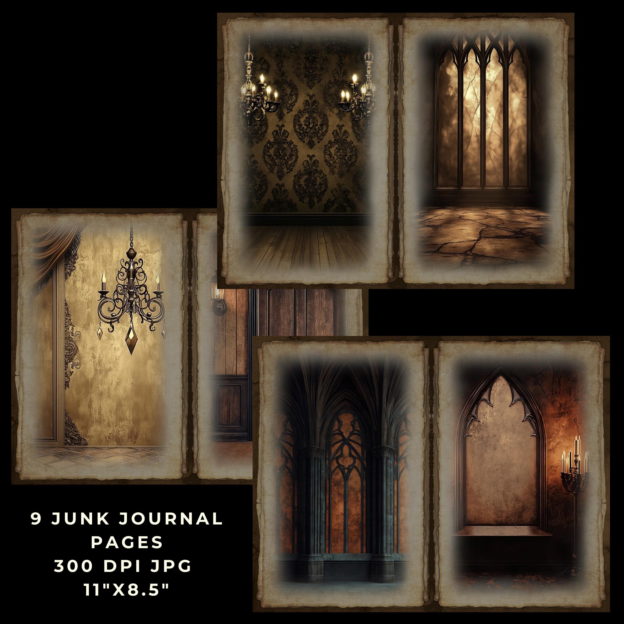 Gothic Junk Journal Page, Gothic Background, Gothic Backdrop, Printable ...